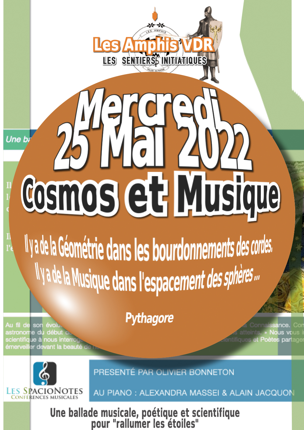 le Mercredi 25 Mai 2022 – Cosmos et Musique – Les Amphis